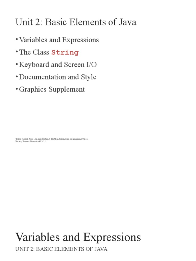 Basic Elements of Java | PDF | Integer (Computer Science) | Variable (Computer Science)