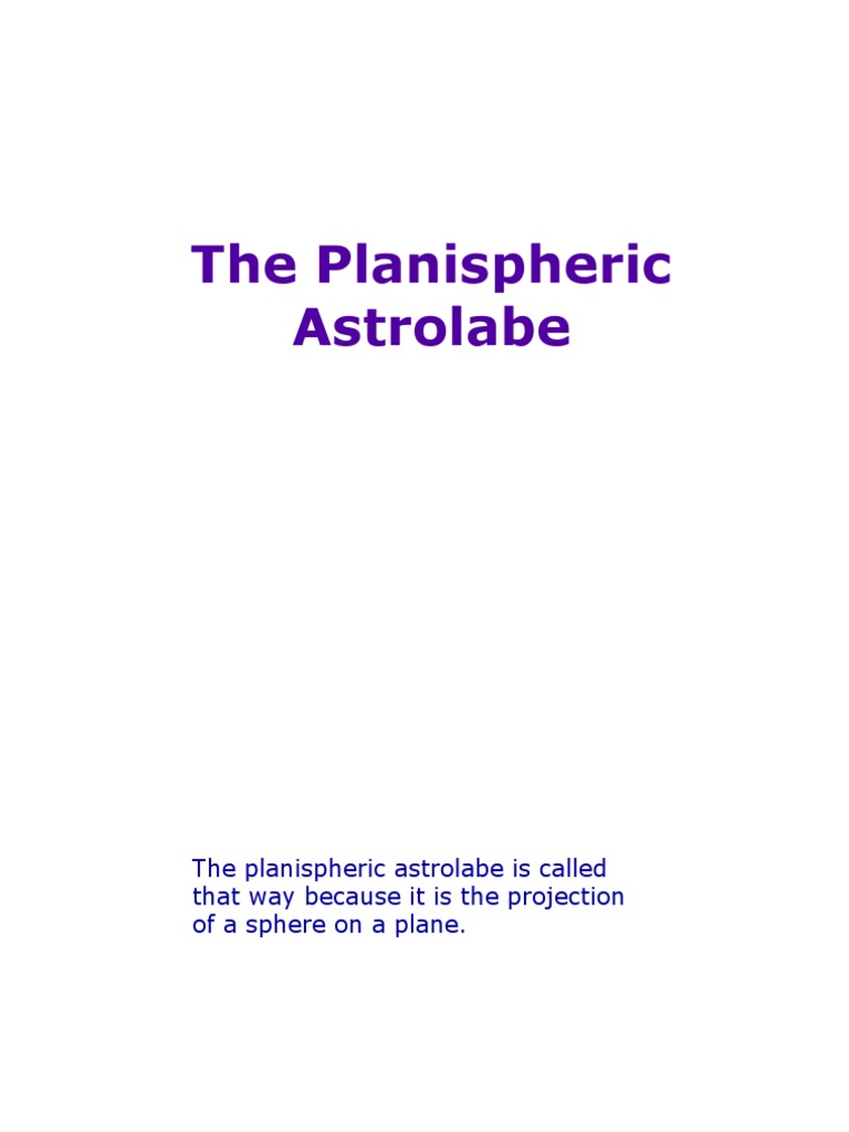 Planispheric Astrolabe Guide | PDF