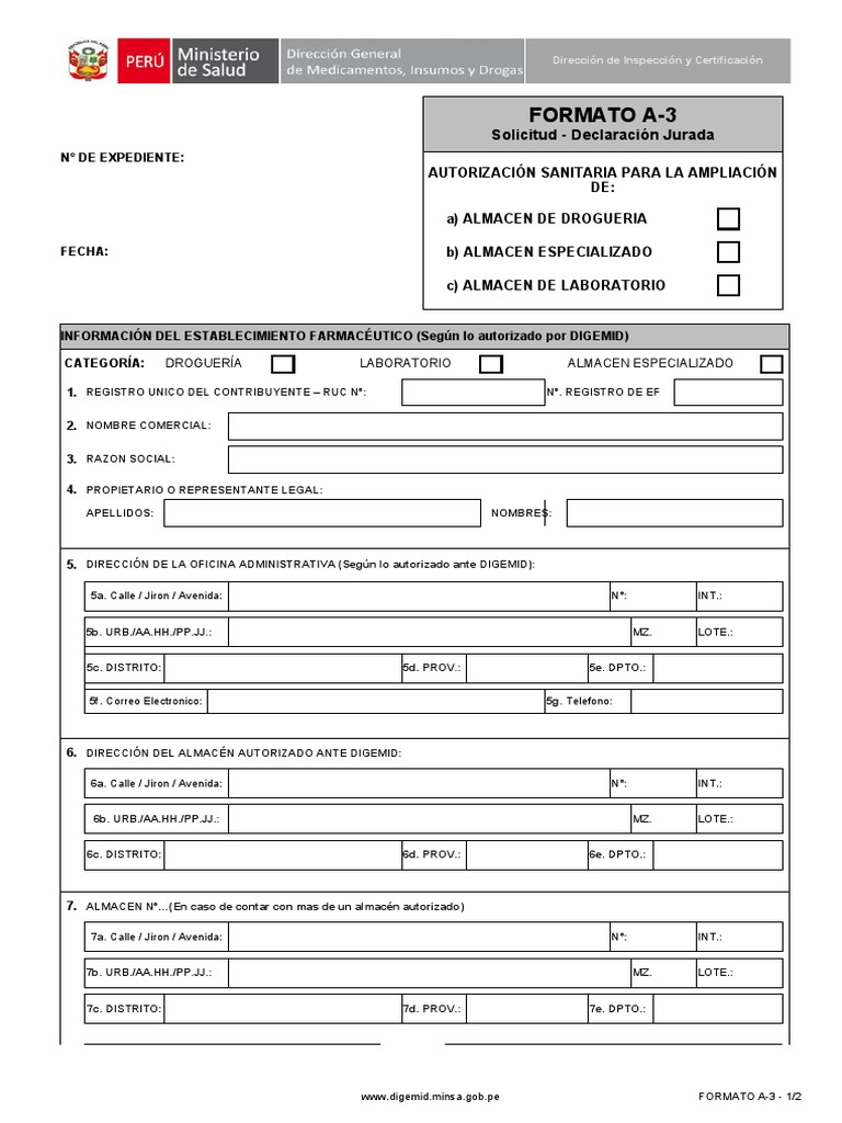 FORMATO A - 3 - Digemid | PDF | Farmacia | Ciencias farmacéuticas