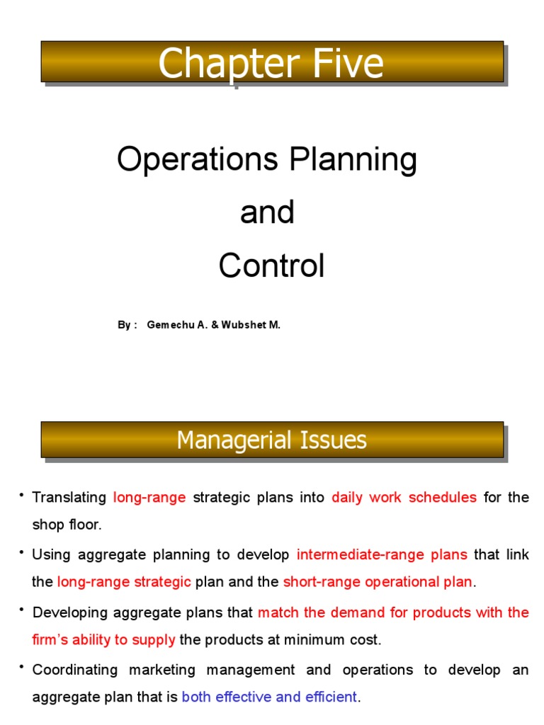 Operations Planning and Control Chapter Five | PDF | Business Process ...