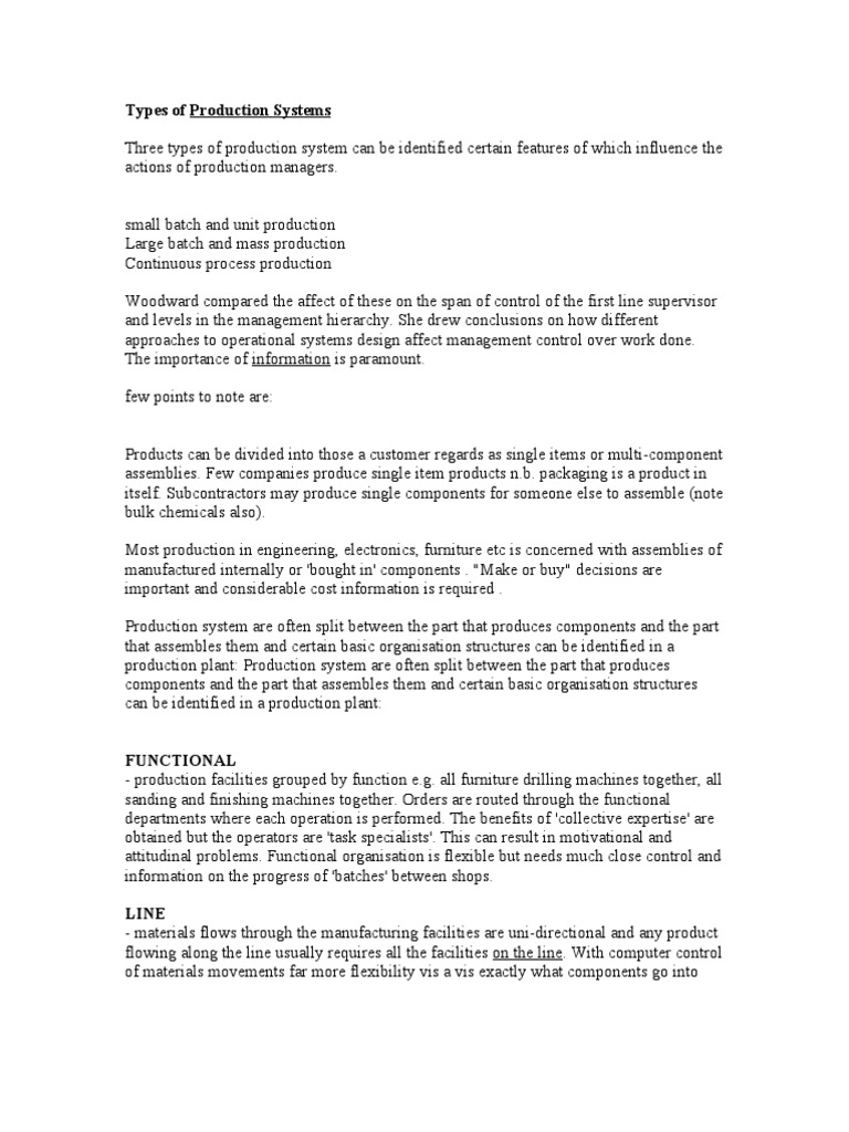 37 - Types of Production Systems | PDF | Inventory | System