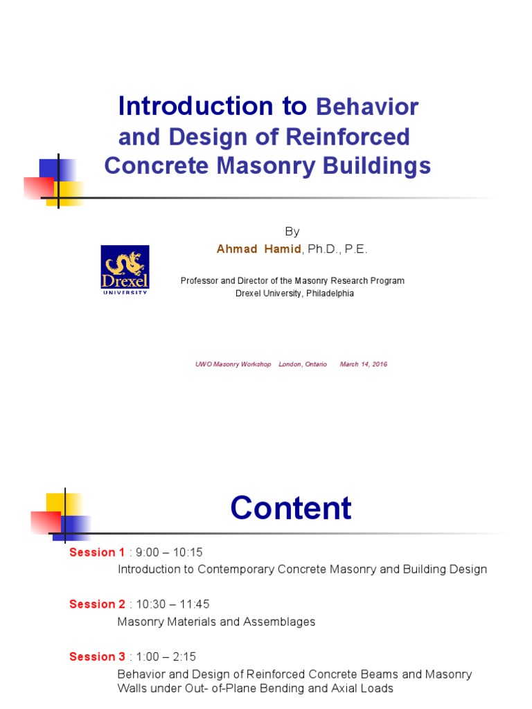 Behavior and Design of Reinforced Concrete Masonry Buildings | PDF ...