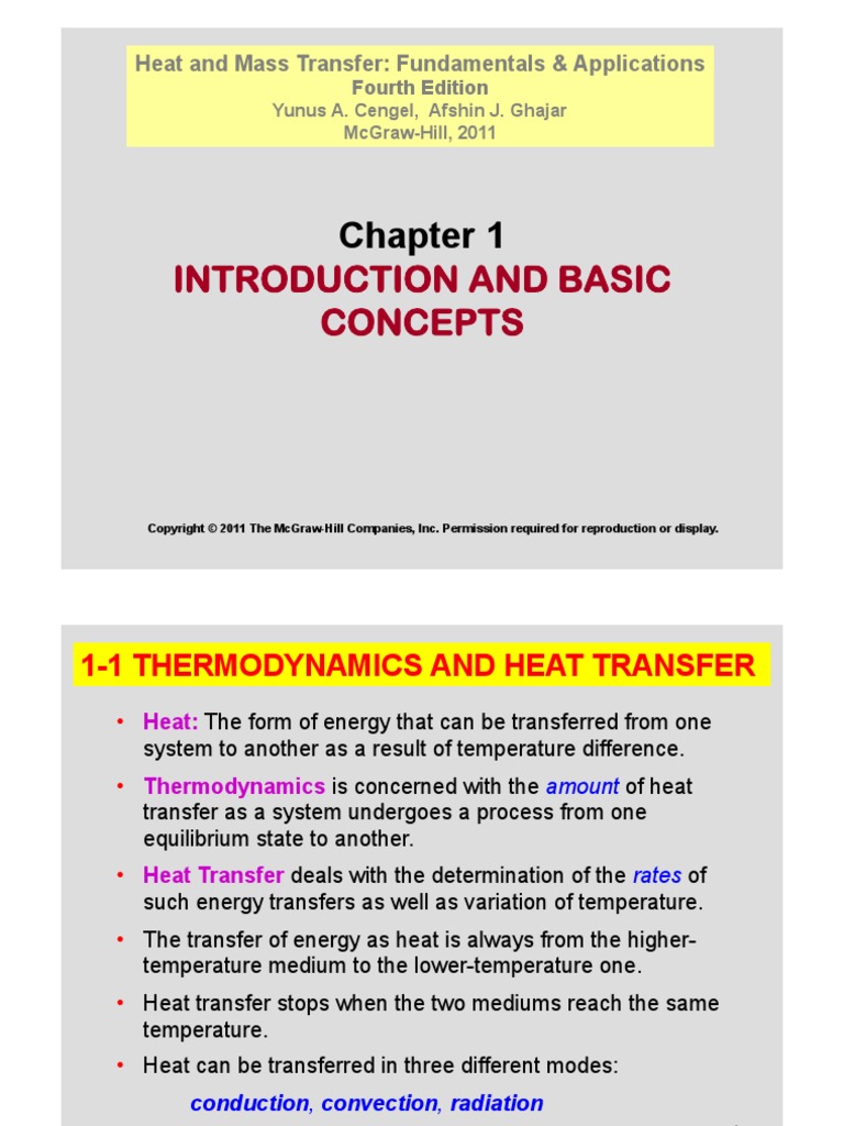 Chapter 1 INTRODUCTION AND BASIC CONCEPT PDF | PDF | Heat Transfer ...