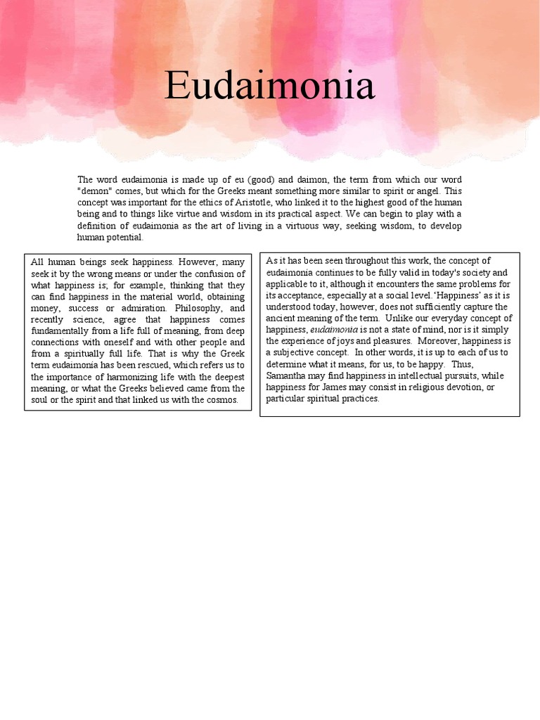 Eudaimonia | PDF