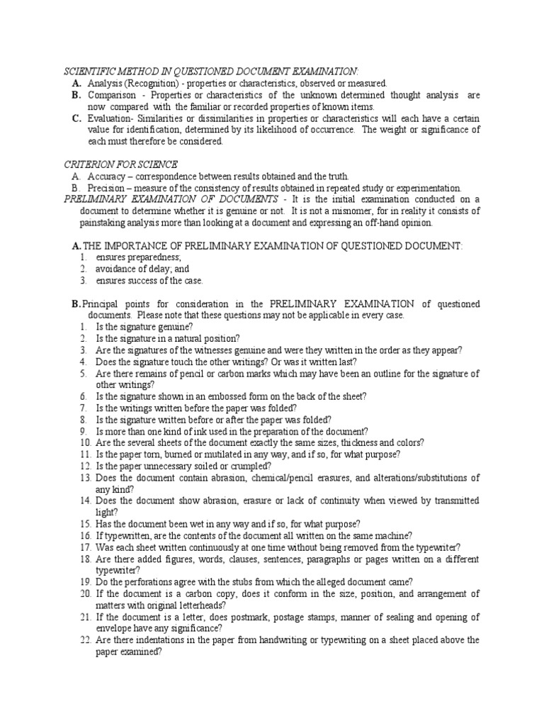 Scientific Method in Questioned Document Examination | PDF | Typewriter | Accuracy And Precision