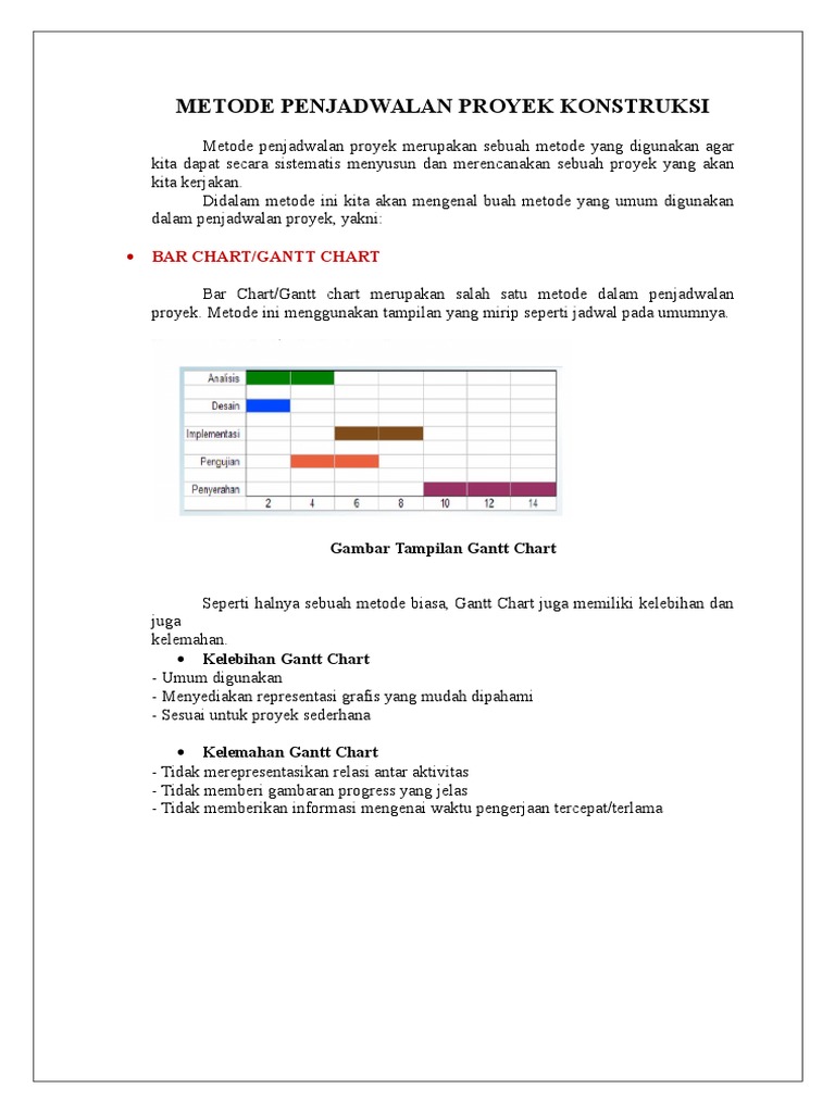 Metode Penjadwalan Proyek Konstruksi | PDF