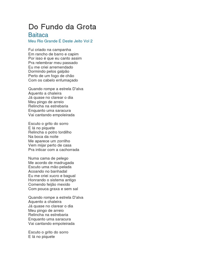 Do Fundo Da Grota | PDF