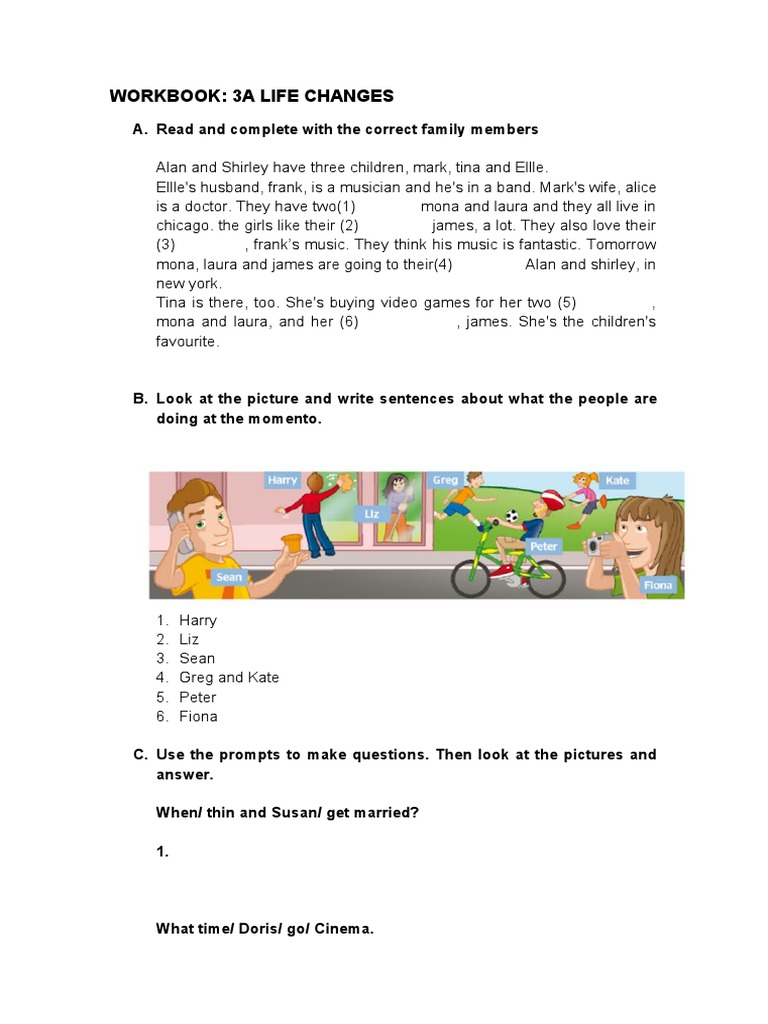 Workbook: 3A Life Changes | PDF