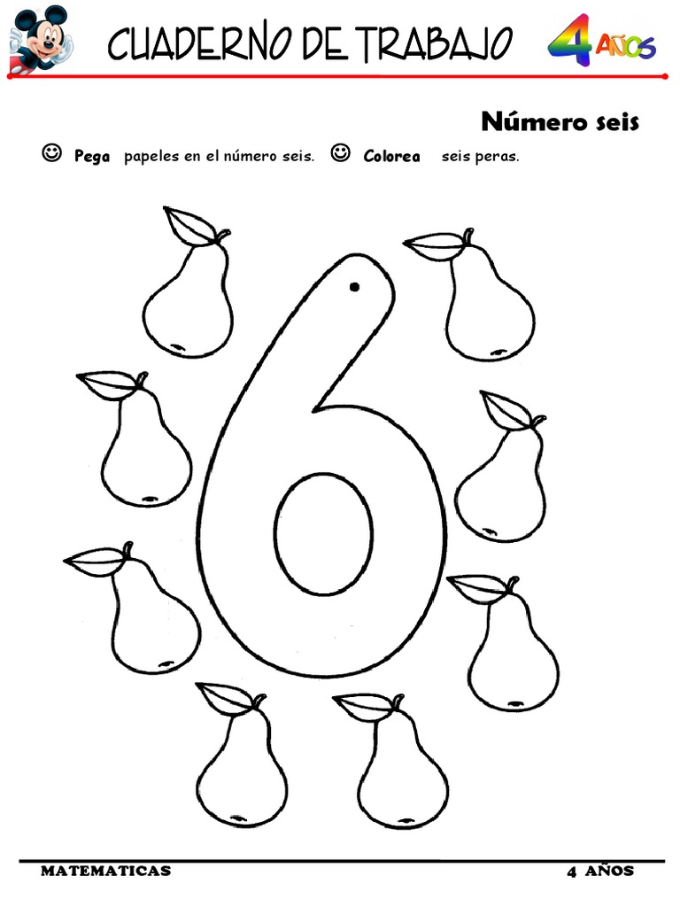 Actividades de matemáticas para niños de 4 años sobre los números del 0 ...