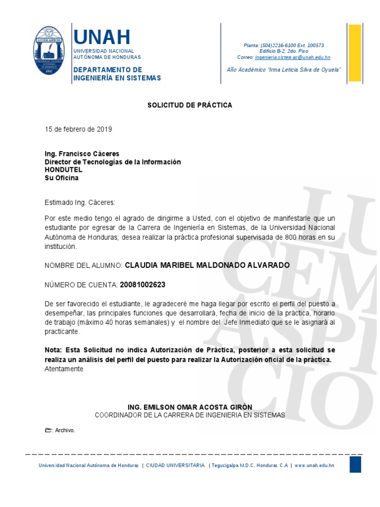 Solicitud de Practica | PDF