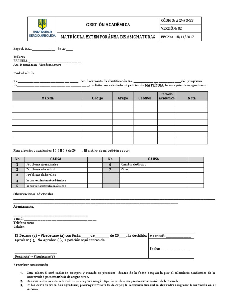 Matricula Extemporanea | PDF | Business | Science