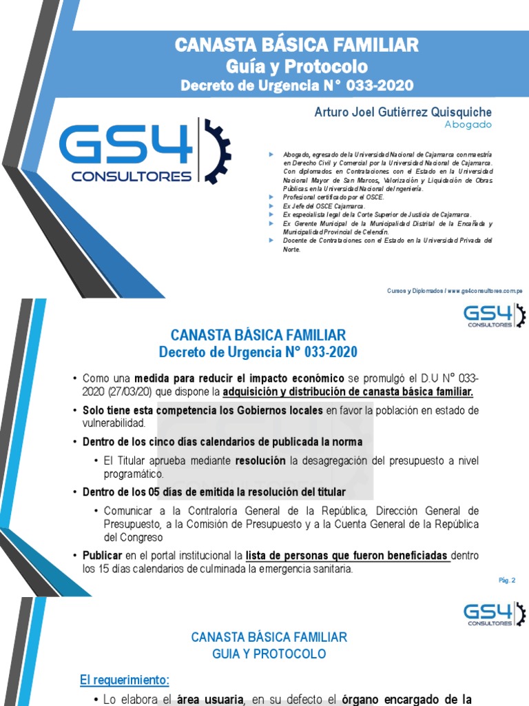 Guía de Canasta Básica Familiar D.U. 033-2020 | PDF | Business