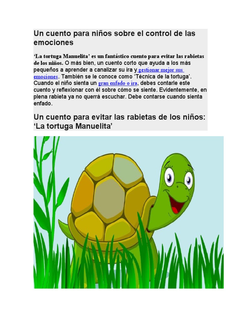 Cuento La Tortuga Manuelita | PDF