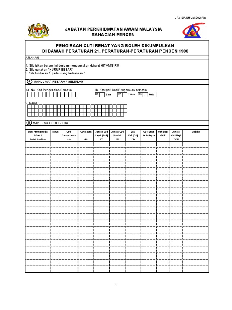 JPA BP UMUM B02 Pin | PDF