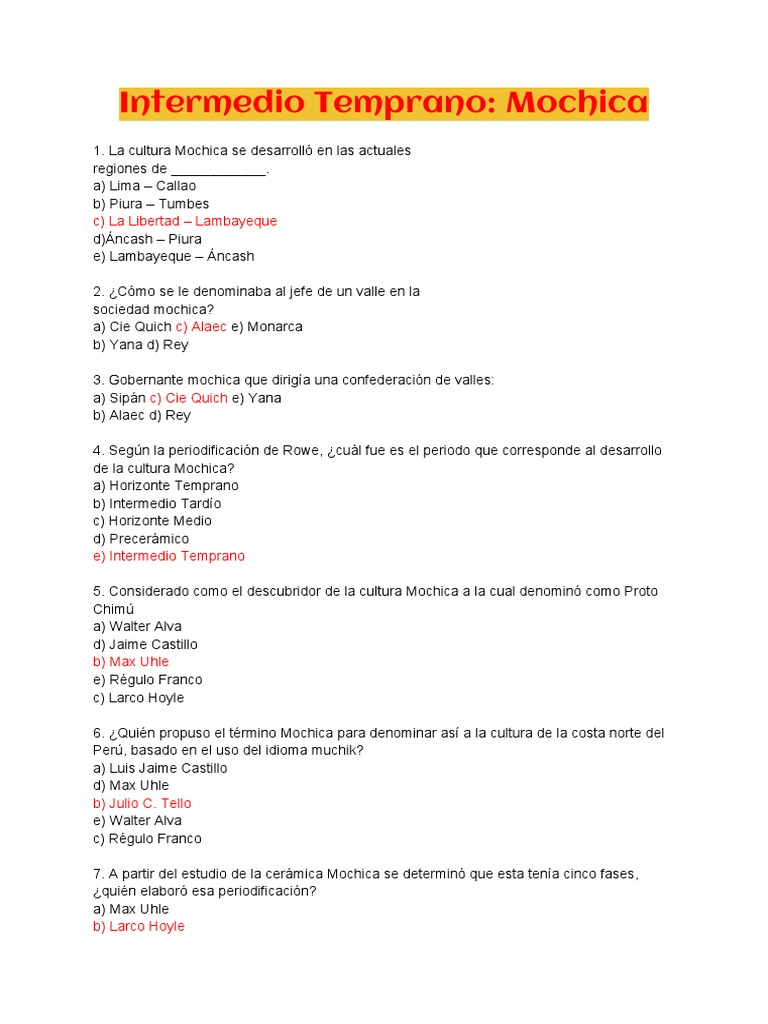 Intermedio Temprano - Mochica | PDF | Historia