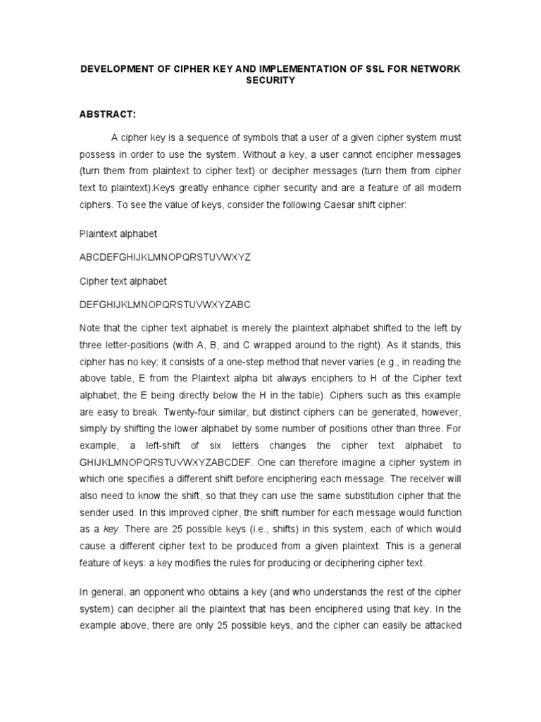 65 Development of Cipher Key and Implementation of SSL For Network ...