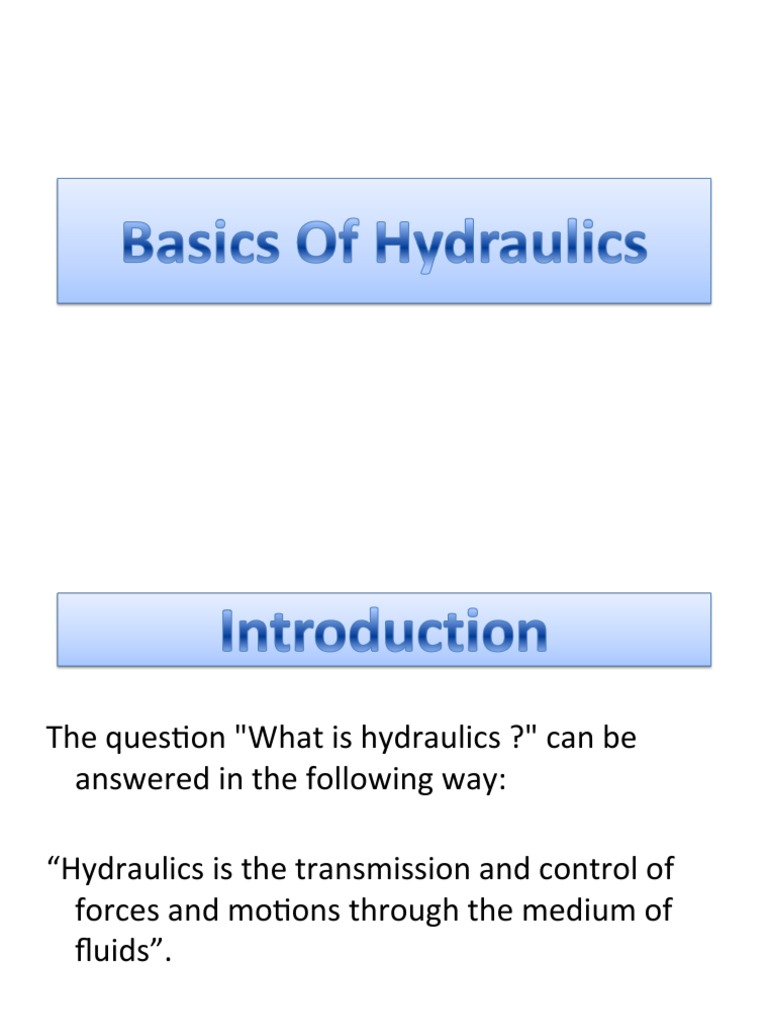 Basics of Hydraulics | PDF | Computers