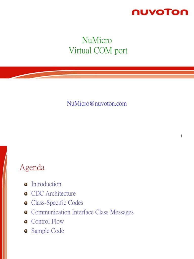 Virtual COM port CDC class driver architecture and sample code | PDF ...