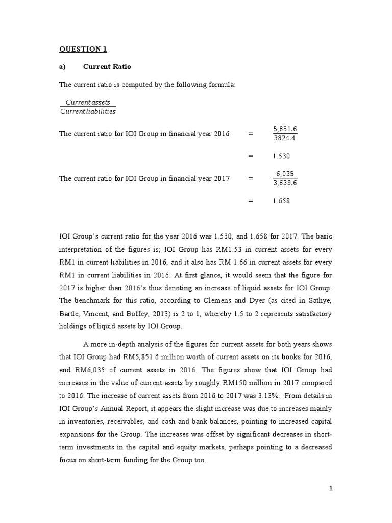 Financial Ratios Analysis for IOI | PDF | Inventory | Expense