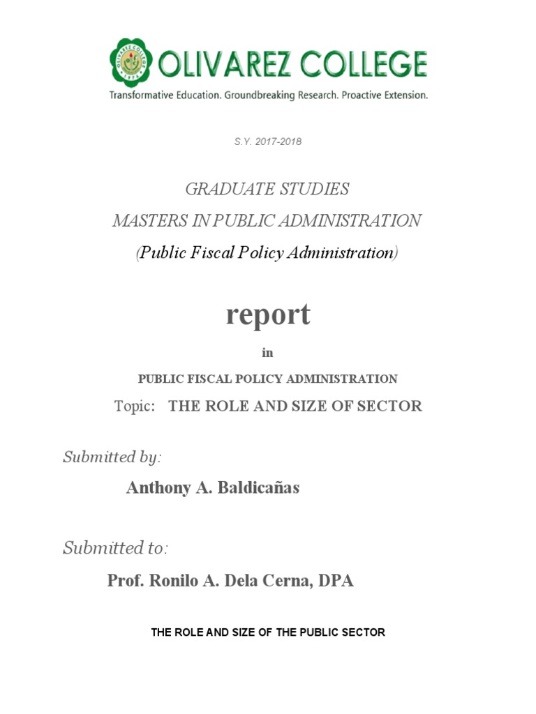 Role and Size of Public Sector | PDF | Externality | Market Failure