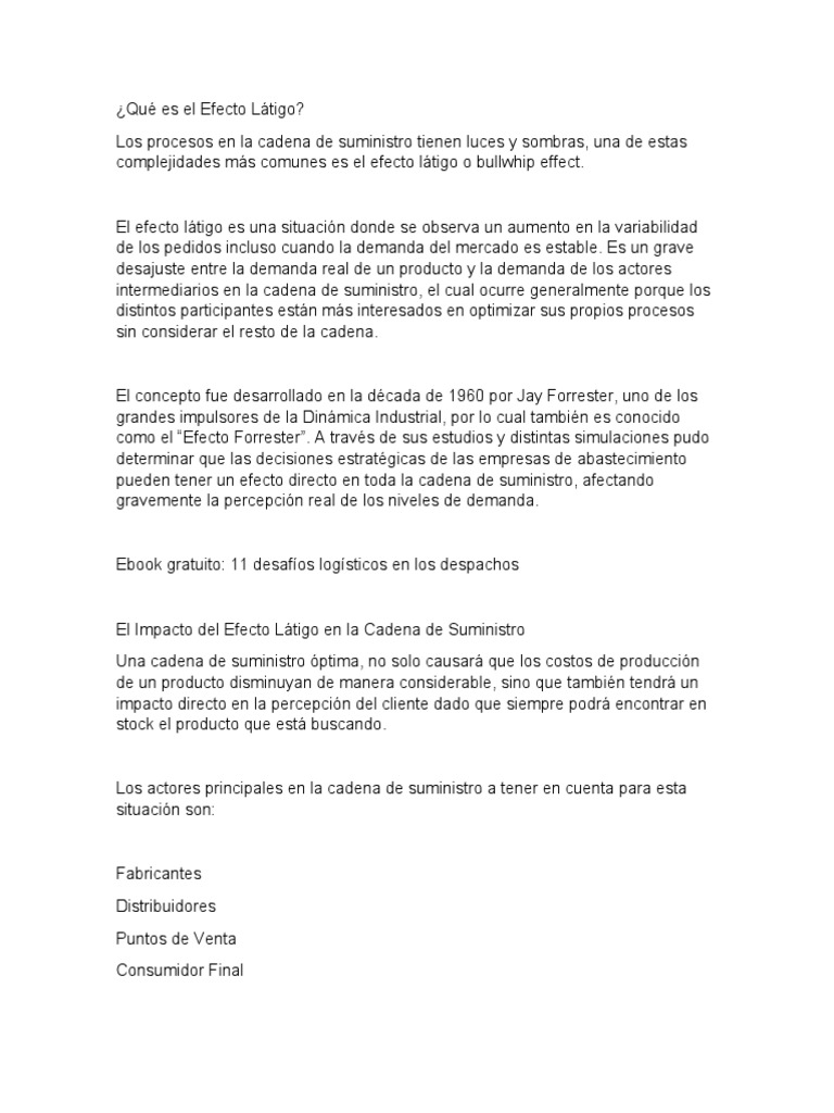 Qué Es El Efecto Latigo | PDF