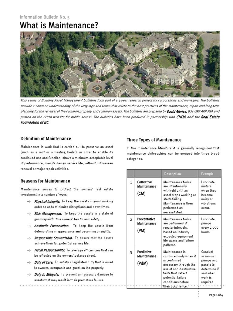 What Are The Different Types of Maintenance David Albrice PDF | PDF ...