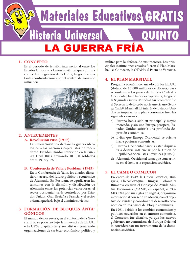 Causas de La Guerra Fría para Quinto Grado de Secundaria | PDF ...