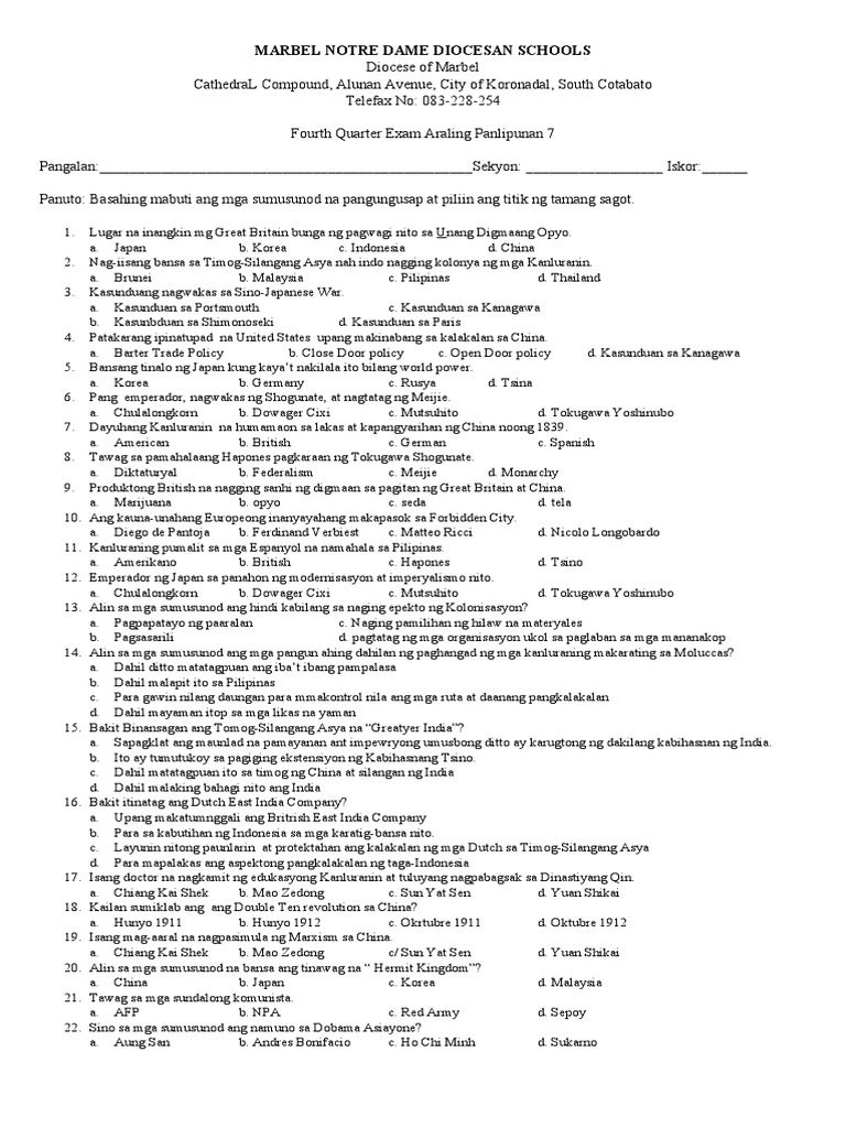 Aralin Panlipunan 7 Maam Joy | PDF