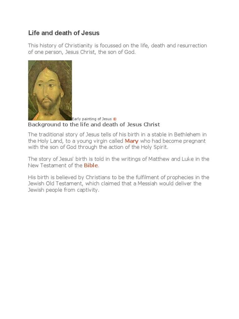 Life and Death of Jesus | PDF | Paul The Apostle | Christian Church