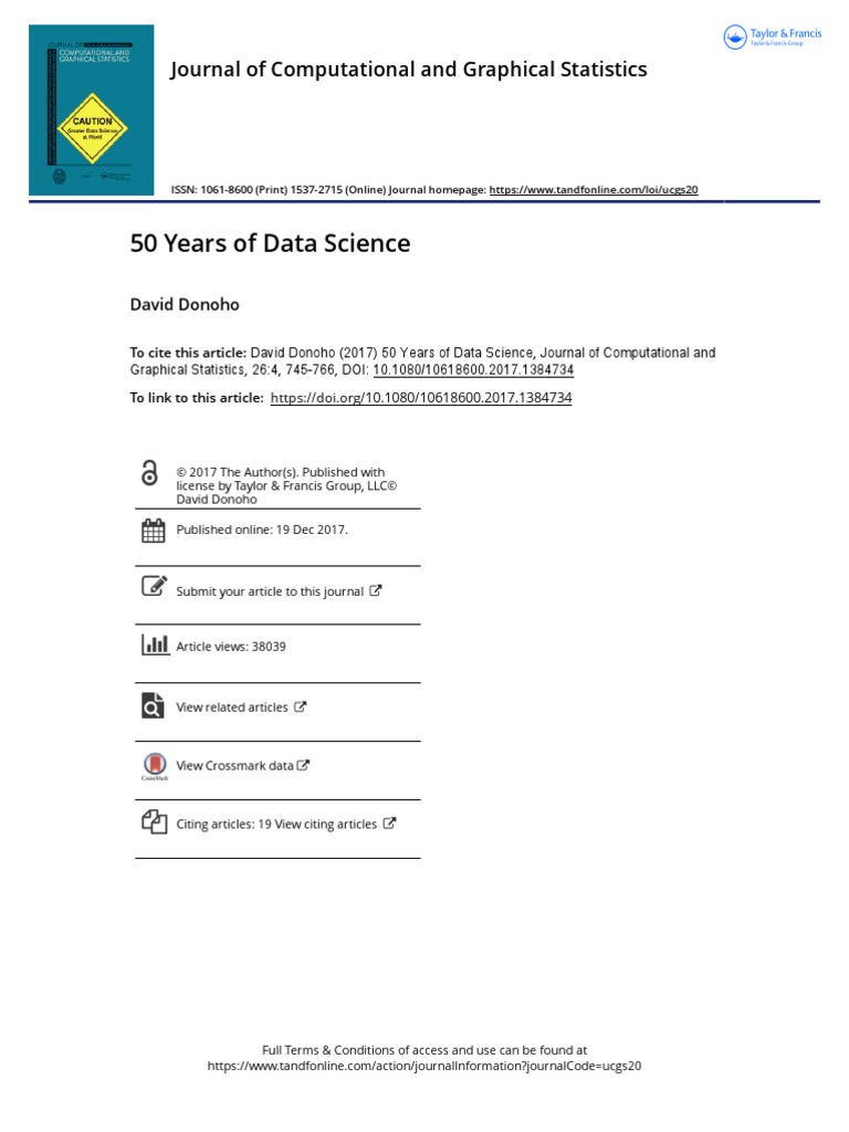 50 Years of Data Science | PDF | Data Science | Statistics