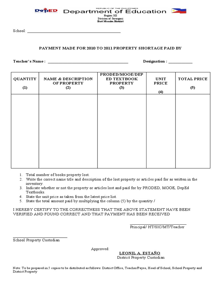 Property Custodian Forms | PDF | Business