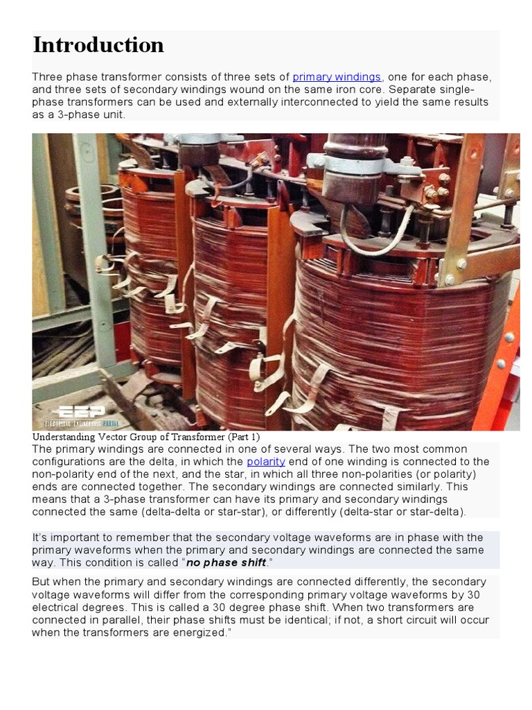 Primary Windings: Understanding Vector Group of Transformer (Part 1 ...