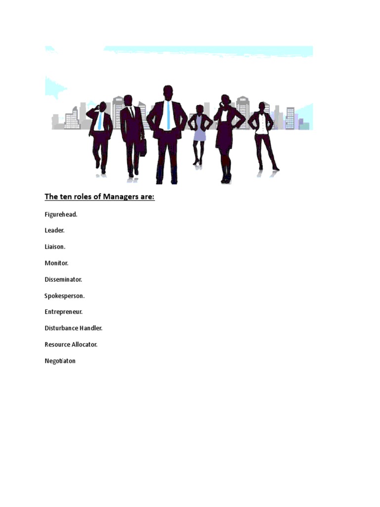 Ten Roles of A Manager | PDF
