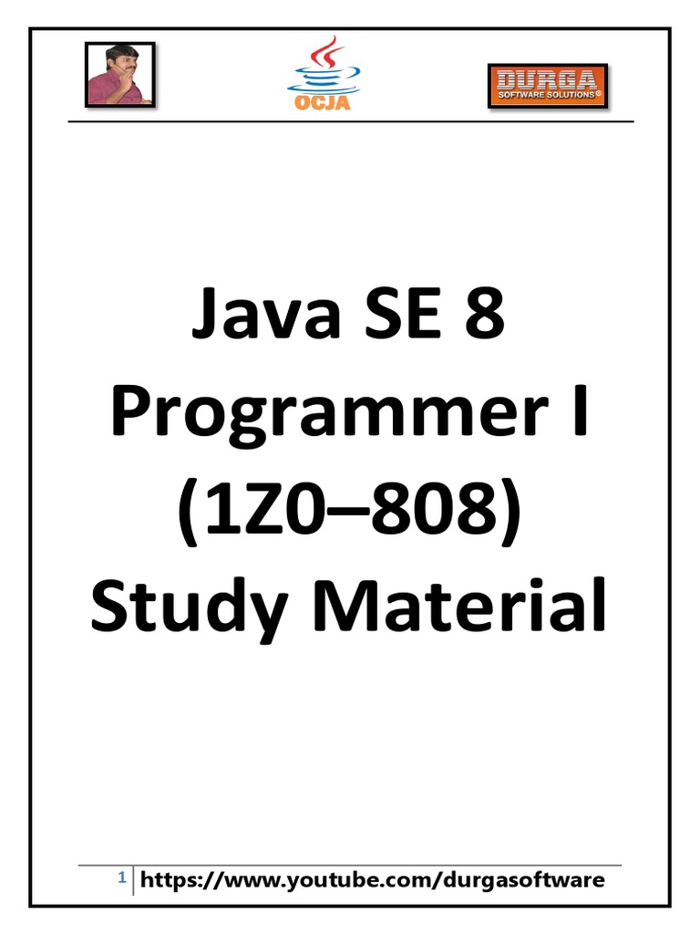 Java SE 8 Programmer 1 (IZO-808) Study Material PDF | PDF | Java Virtual Machine | Data Type