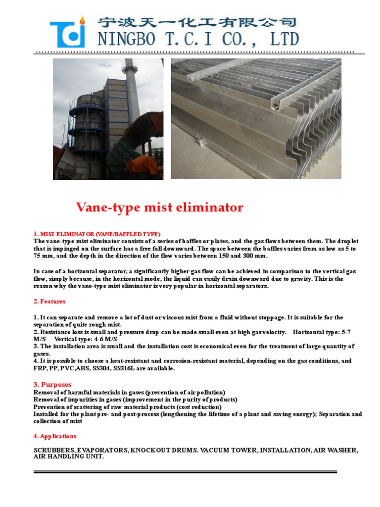Vane-Type Mist Eliminator | PDF