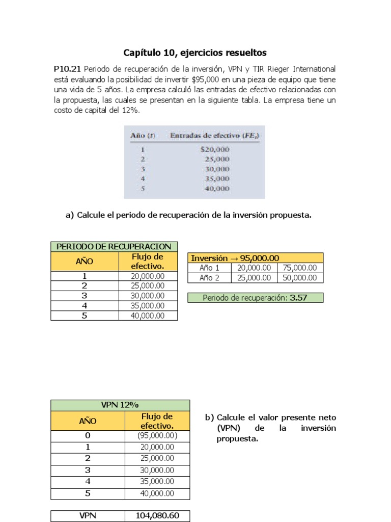 Capítulo 10 | PDF | Valor presente neto | Economias