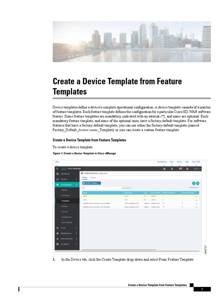 Create A Device Template From Feature Templates | PDF | Router ...