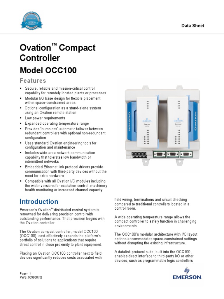 Ovation Compact Controller: Model OCC100 | PDF | Programmable Logic ...
