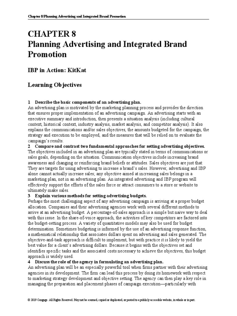 Planning Advertising and Integrated Brand Promotion: Ibp in Action ...