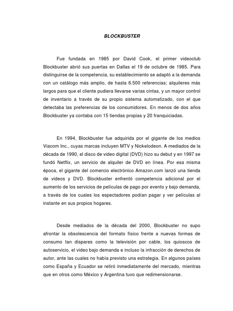 BLOCKBUSTER | PDF | Business | Medios