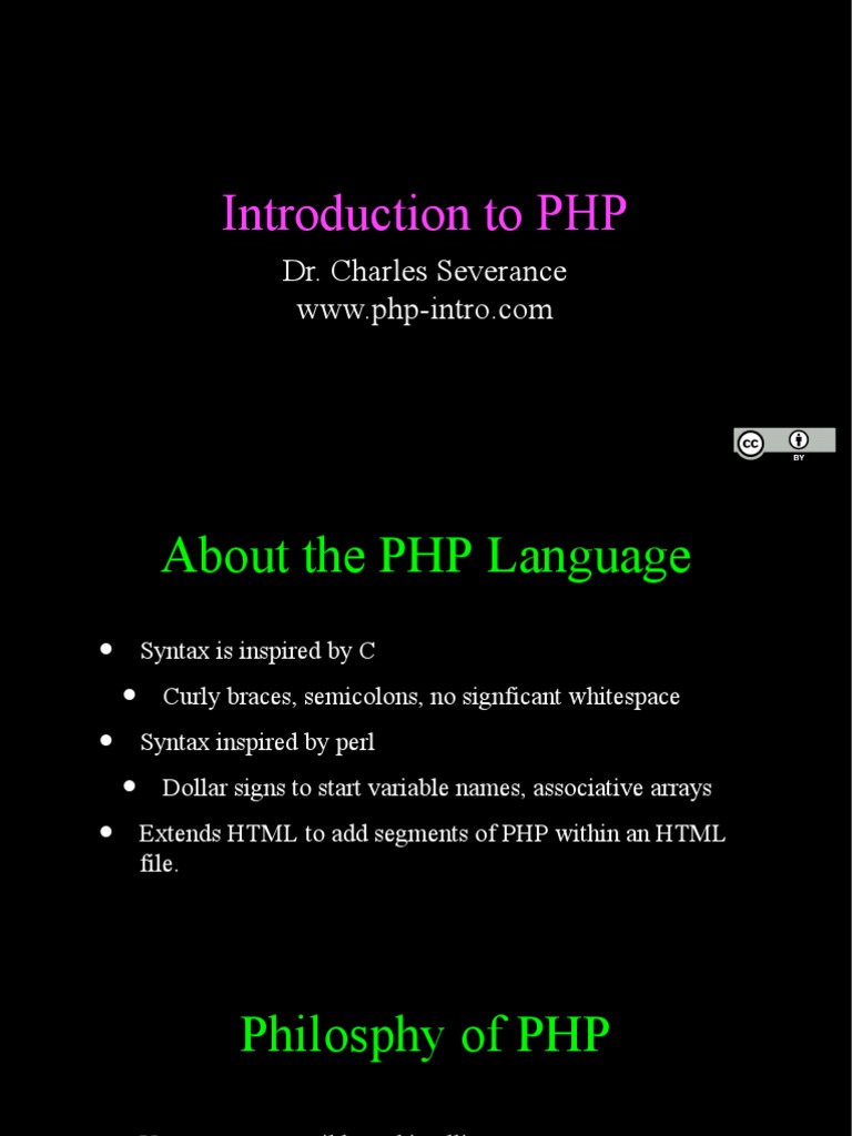 Introduction To PHP: Dr. Charles Severance | Download Free PDF | Php | Array Data Structure