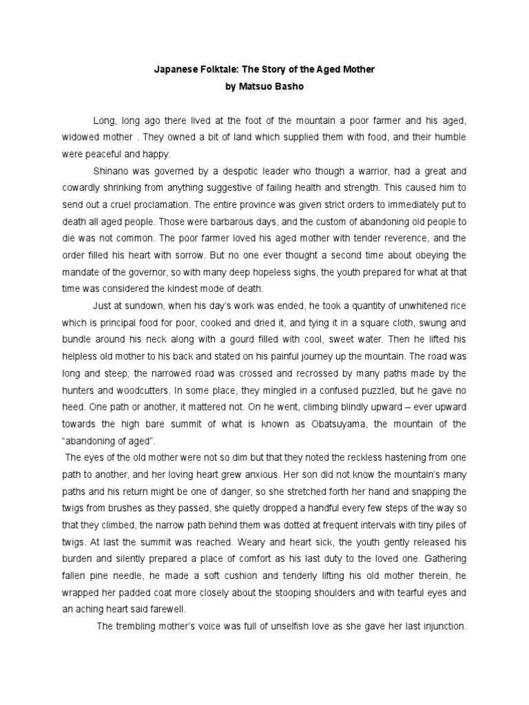 The Story of The Aged Mother | PDF | Poetry