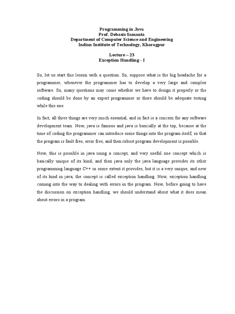Lec 23 Pdf Java Programming Language Computer Program 9854