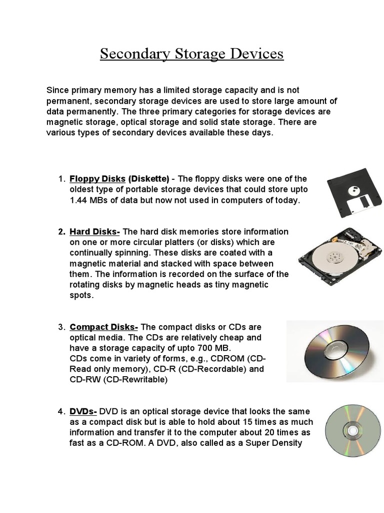 Secondary Memory Hard Disk
