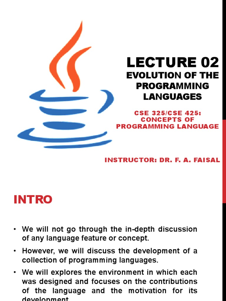 CSE325 Lecture 2 Evolutionof Prog Langs | Download Free PDF | Subroutine | Parameter (Computer ...