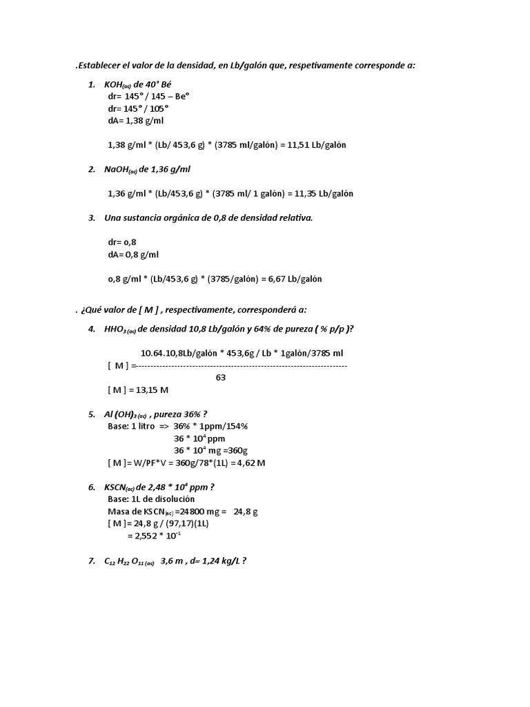 Grados Baume | PDF | Gasolina | Concentración