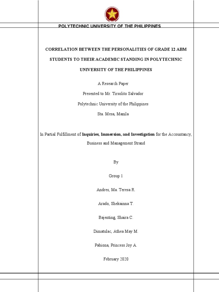 Group 1 Research | PDF | Extraversion And Introversion | Behavioural Sciences