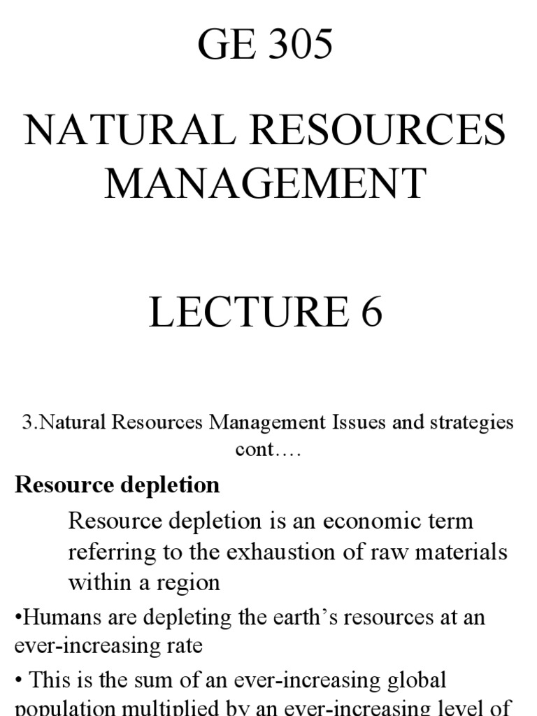 Ge 305 Lecture 6 2019 PDF | PDF | Externality | Resource