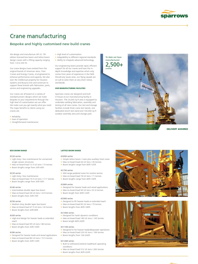 Crane Manufacturing: Bespoke and Highly Customised New Build Cranes | PDF | Crane (Machine)