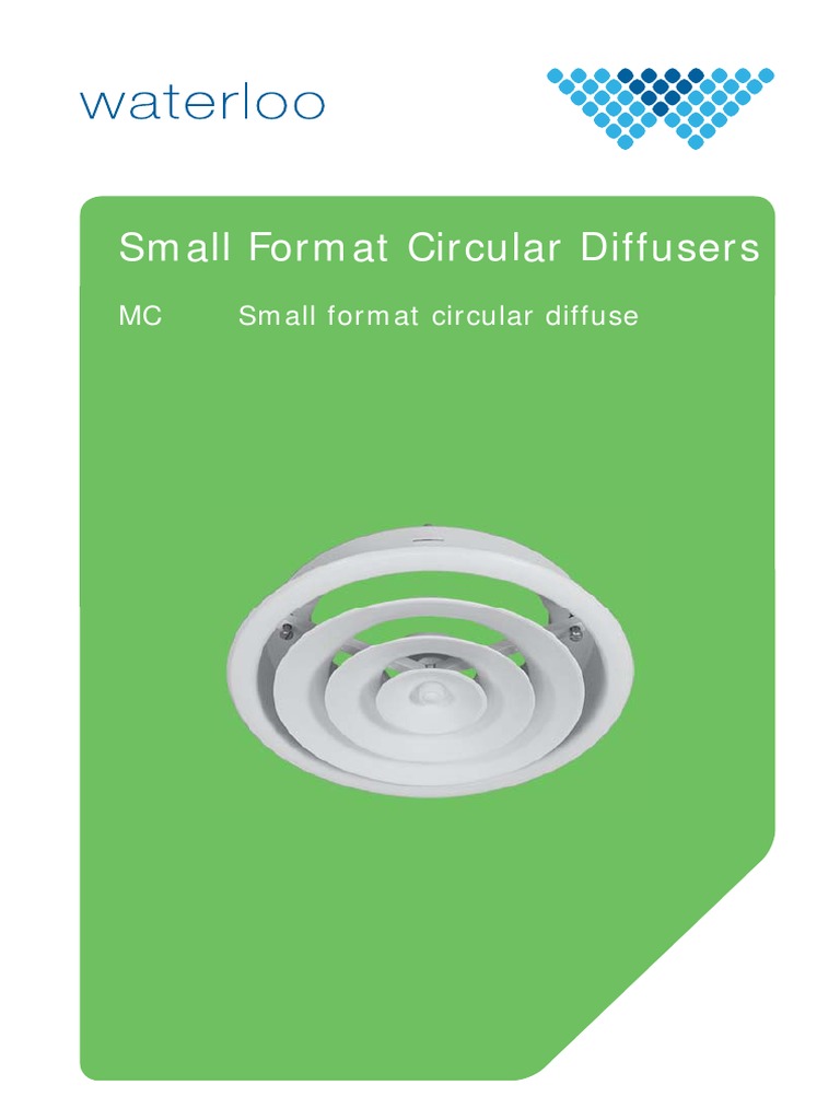 Waterloo MC-small-format-circular-diffuser | PDF | Duct (Flow) | Building Engineering